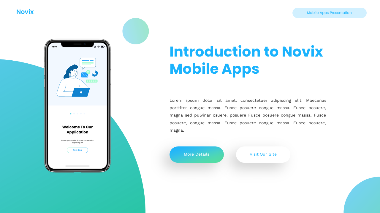 Novix - Mobile Application Keynote Templates, Presentation Templates