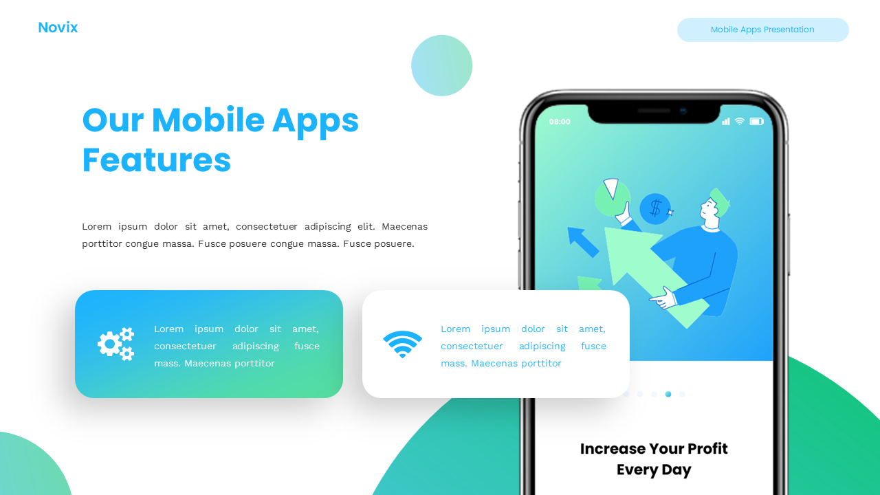 Novix - Mobile Application Keynote Templates, Presentation Templates