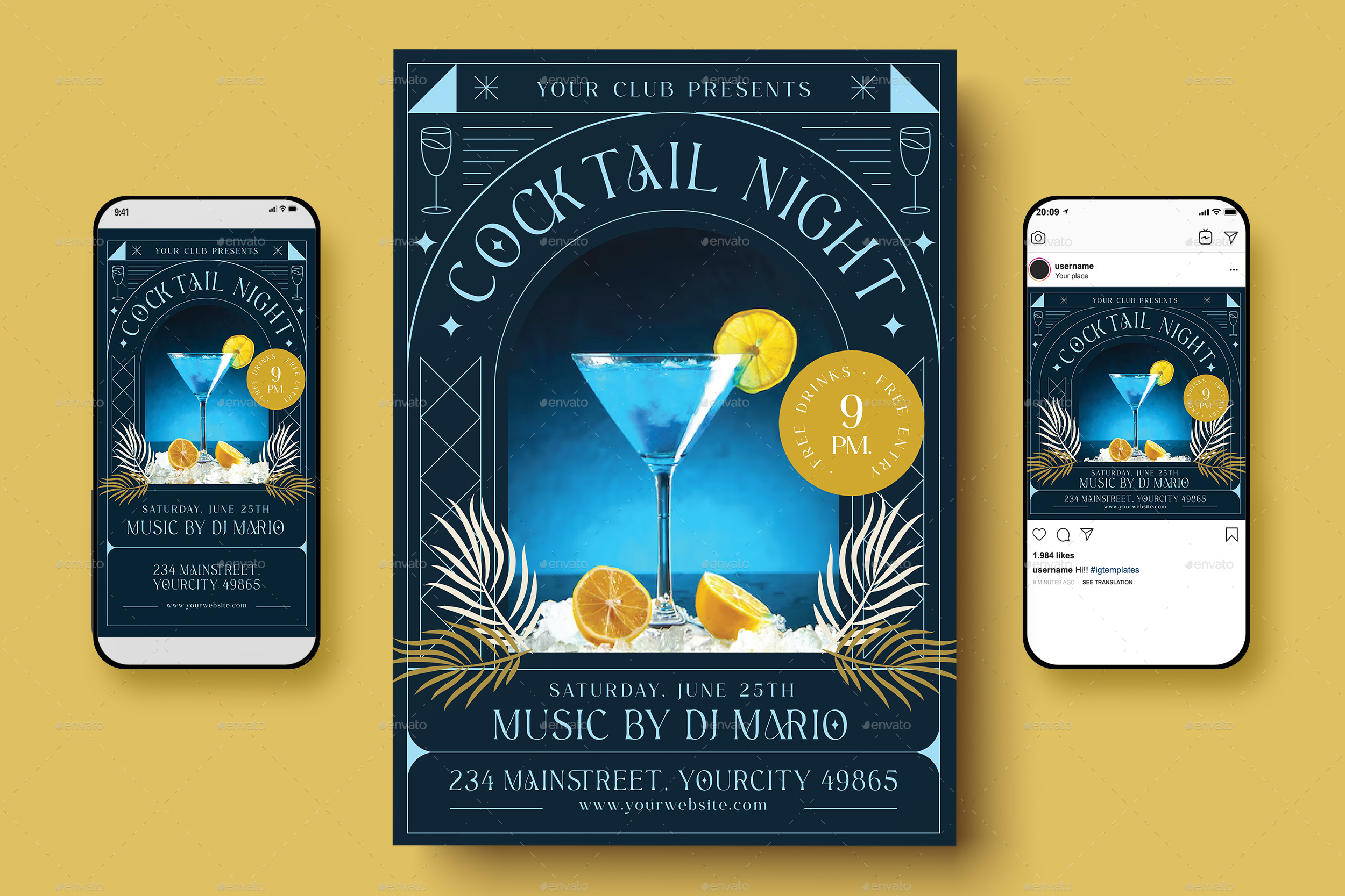 Cocktail Night Flyer, Print Templates | GraphicRiver