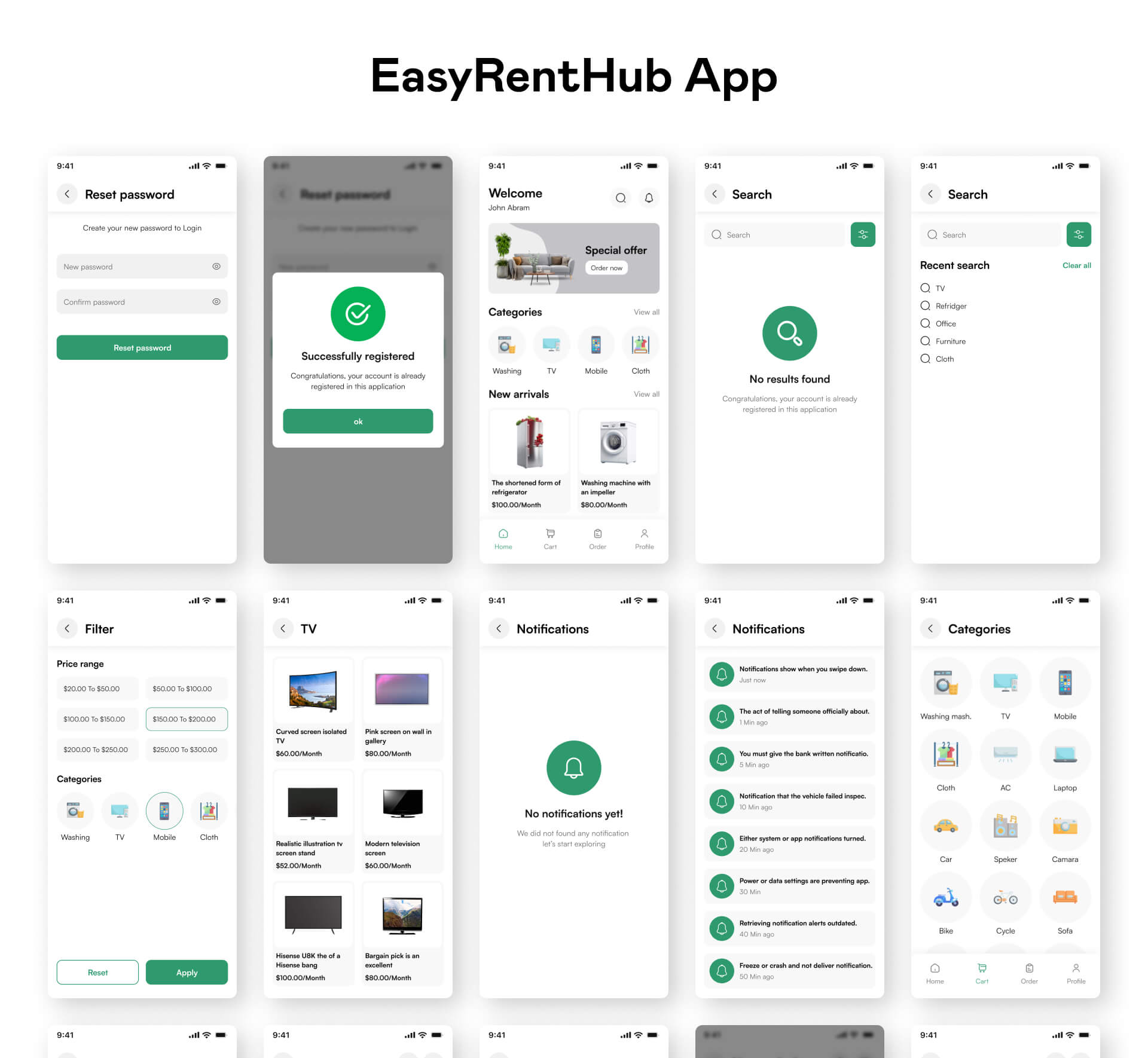 EasyRentHub UI template | Online Product Rental App in Flutter | Rent ...