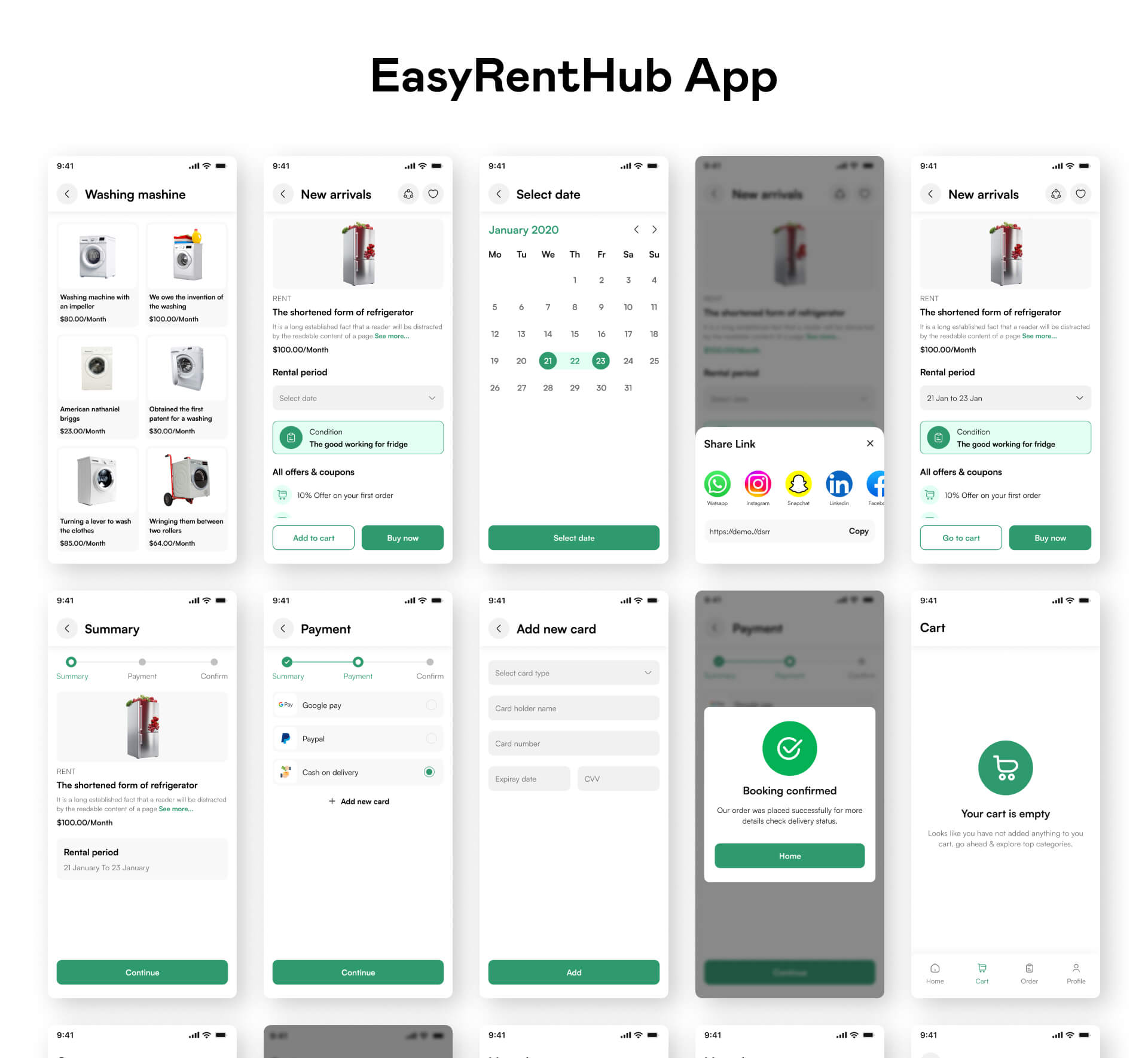 EasyRentHub UI template | Online Product Rental App in Flutter | Rent ...