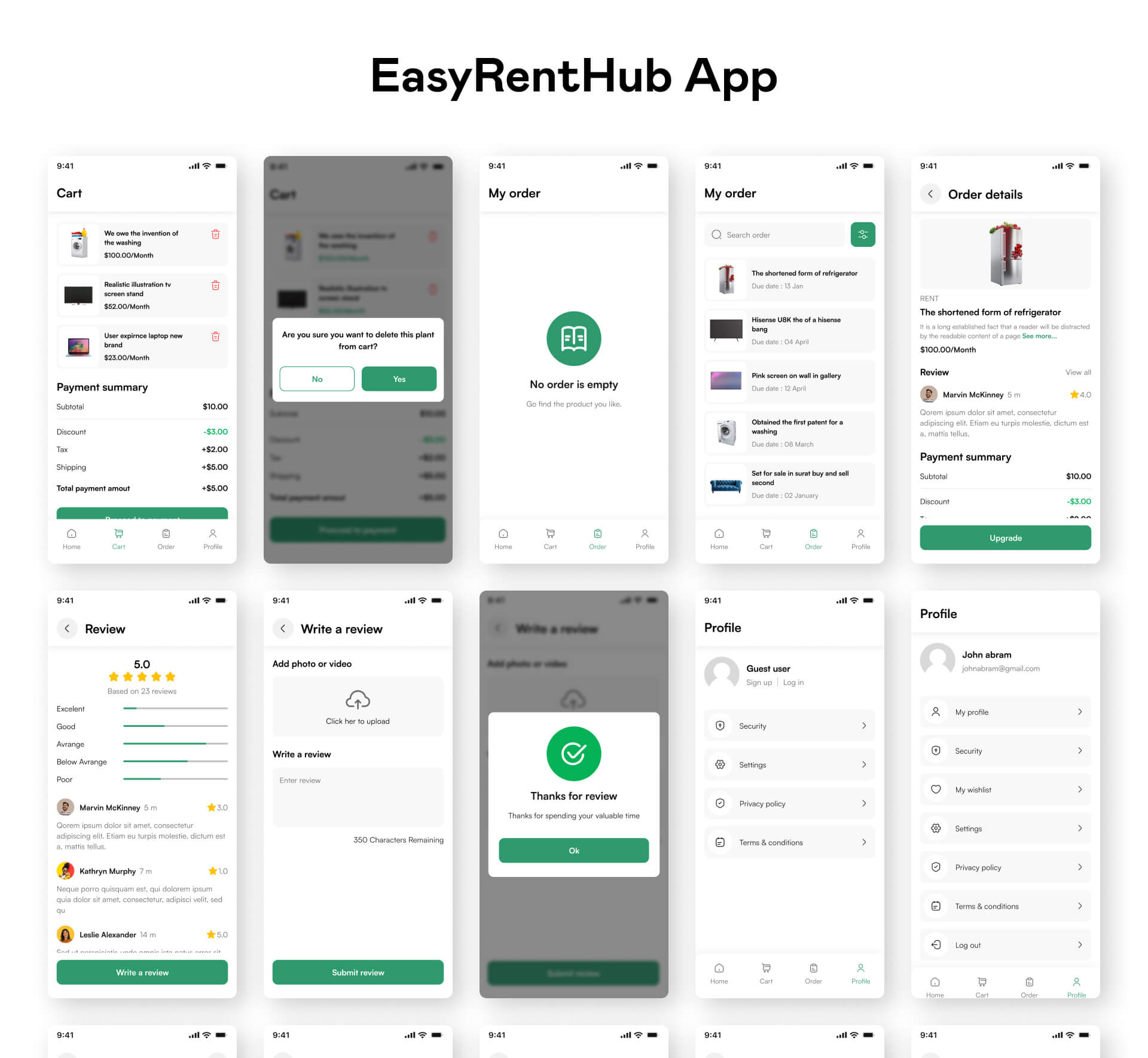 EasyRentHub UI template | Online Product Rental App in Flutter | Rent ...