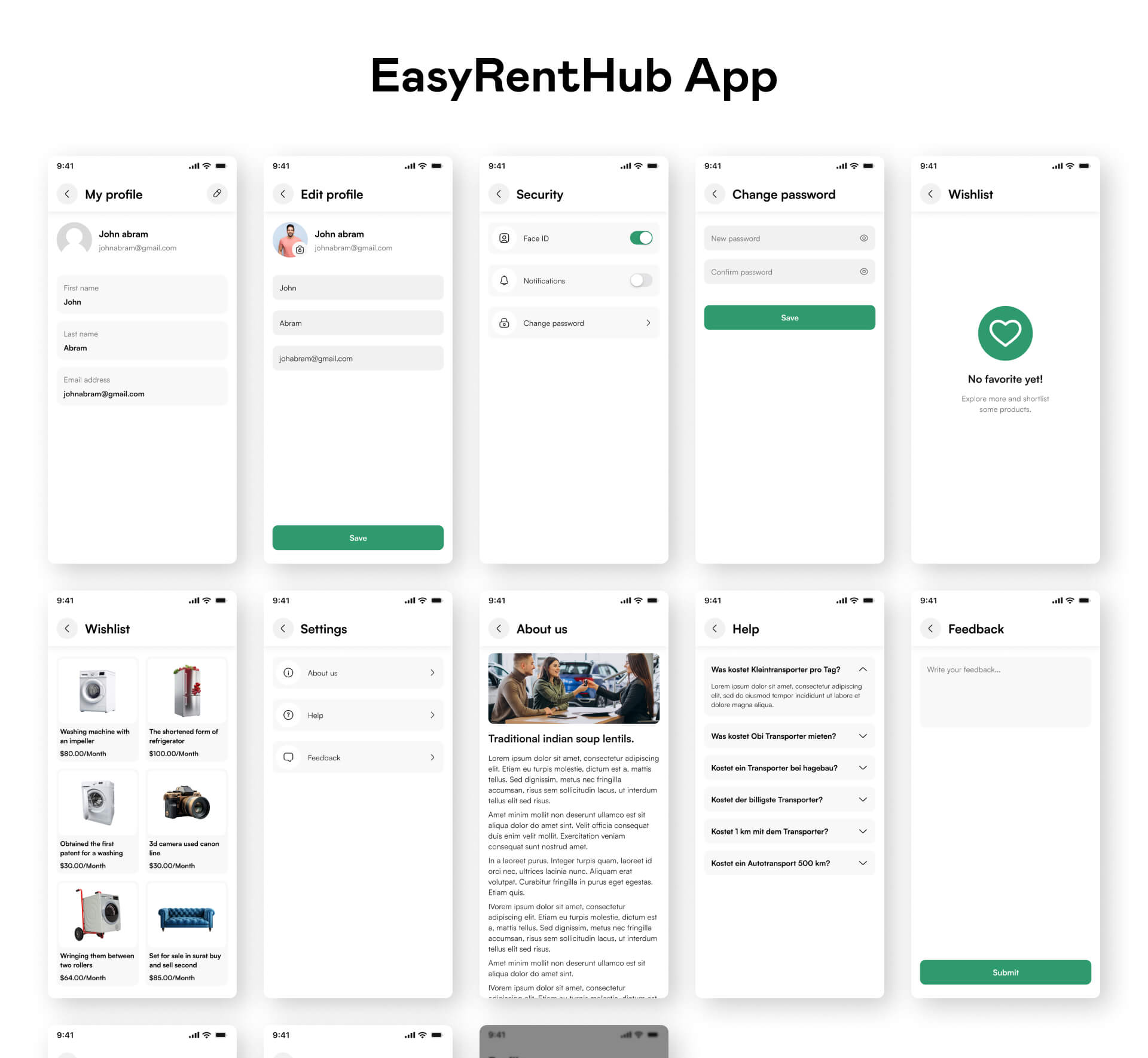 EasyRentHub UI template | Online Product Rental App in Flutter | Rent ...