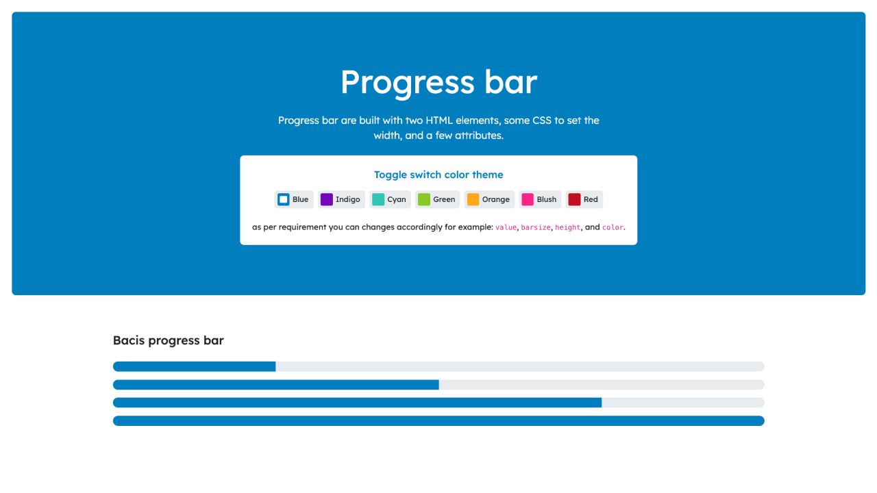 Simple to Implement Progress Bar HTML+CSS by NSDBytes | CodeCanyon
