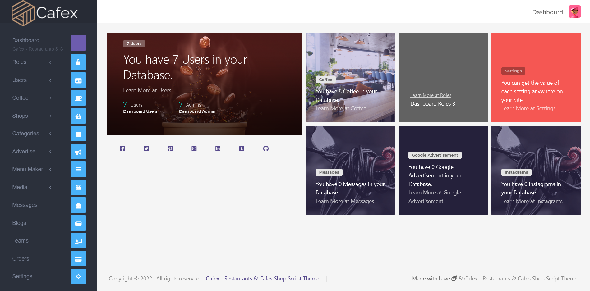 Cafex - Restaurants & Cafes Shop Script Theme by Meteros | CodeCanyon