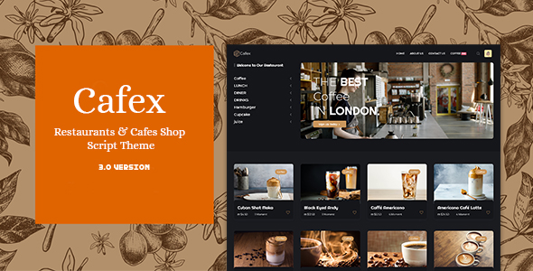 Cafex - Restaurants & Cafes Shop Script Theme by Meteros | CodeCanyon