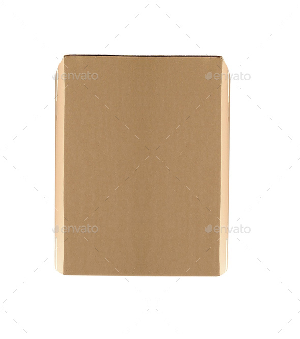 simple brown carton box isolated on white background Stock Photo by ...