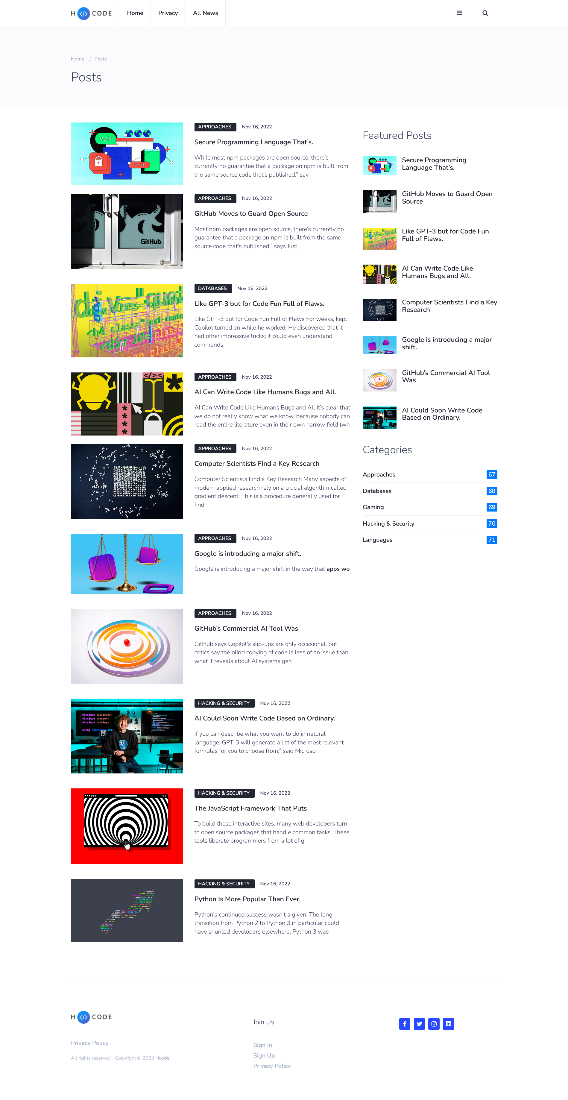 Hcode – News Technology System with Website by Meteros | CodeCanyon