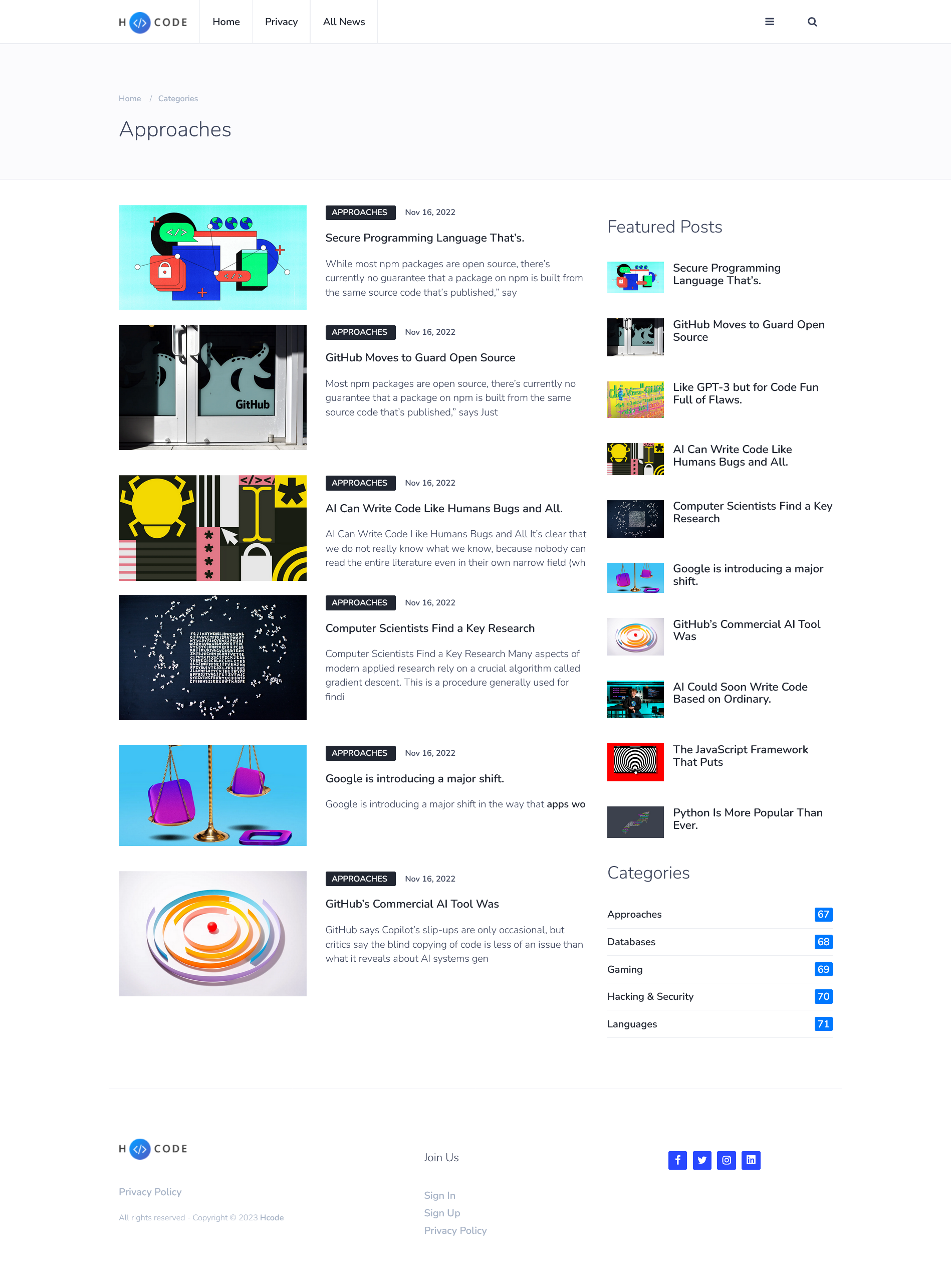 Hcode – News Technology System with Website by Meteros | CodeCanyon