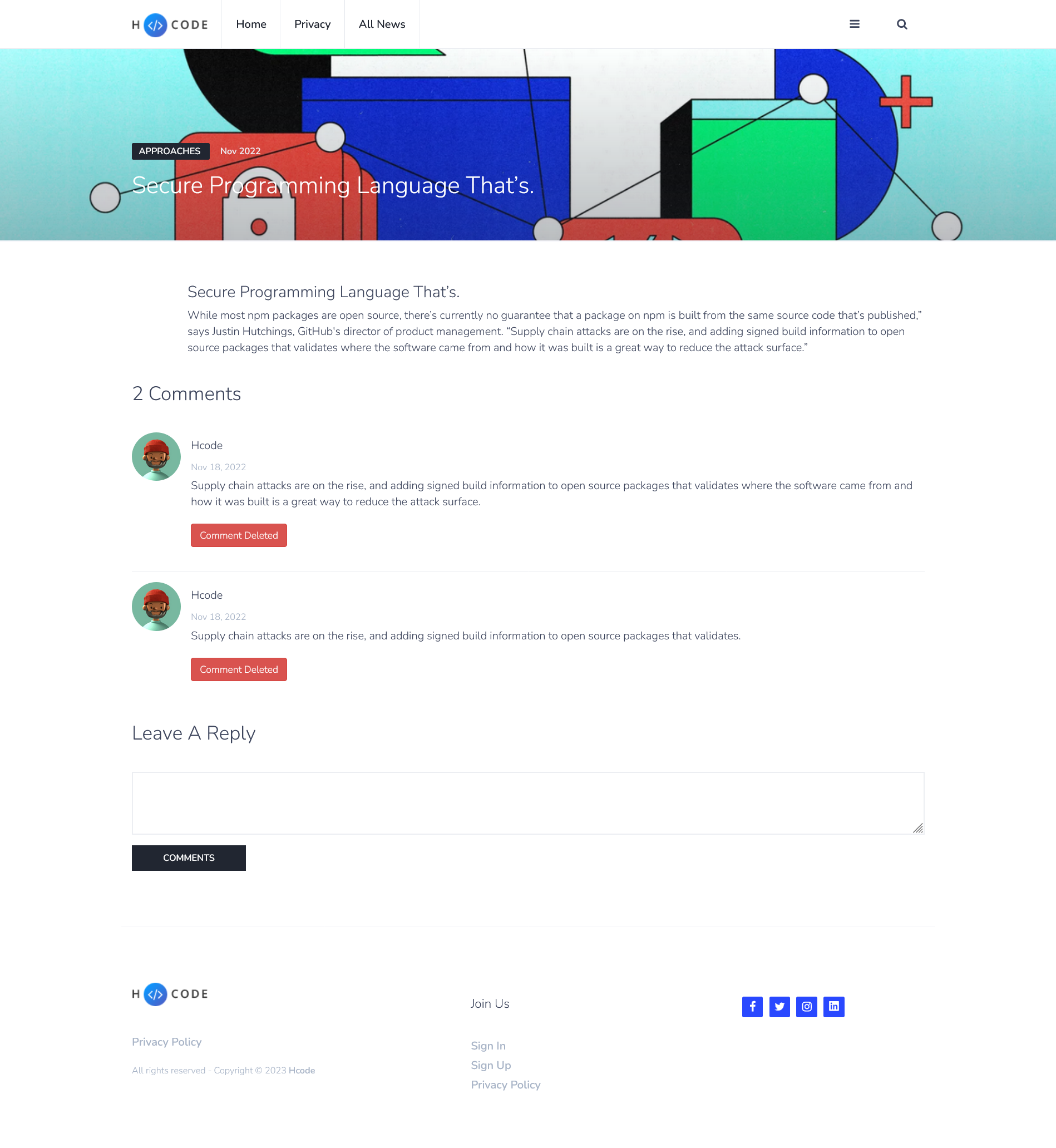 Hcode – News Technology System with Website by Meteros | CodeCanyon