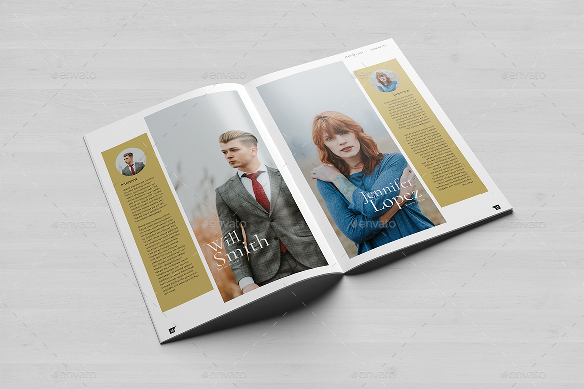 Business Magazine Template A4 + Letter - 28 pages, Print Templates