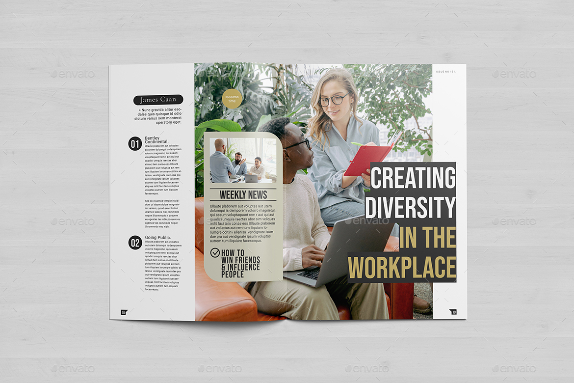 Business Magazine Template A4 + Letter - 28 pages, Print Templates