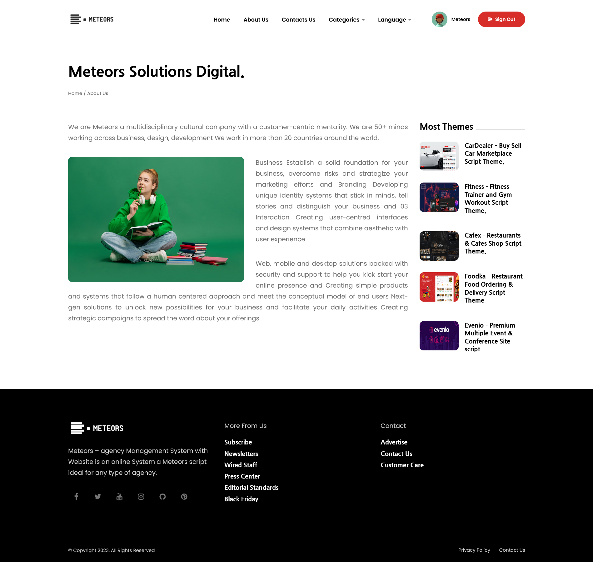 Meteors – agency System with Website by Meteros | CodeCanyon