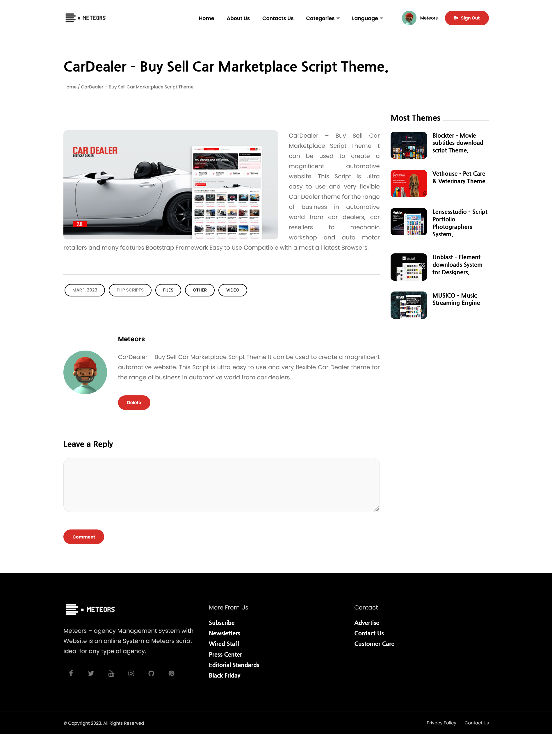 Meteors – agency System with Website by Meteros | CodeCanyon