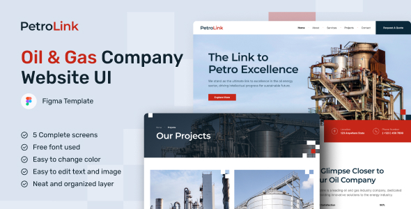 PetroLink - Oil & Gas Company Website Figma Template by peterdraw ...