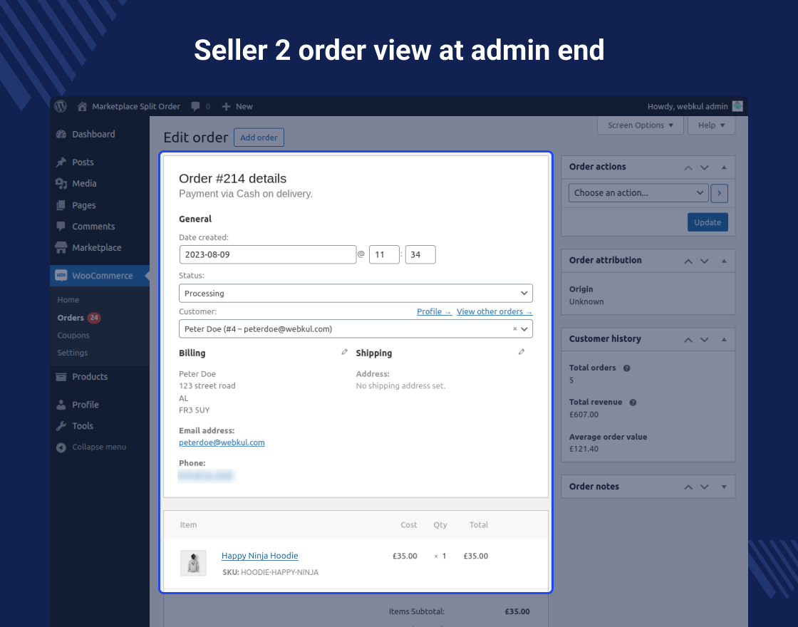 WordPress WooCommerce Marketplace Split Order Plugin by Webkul | CodeCanyon
