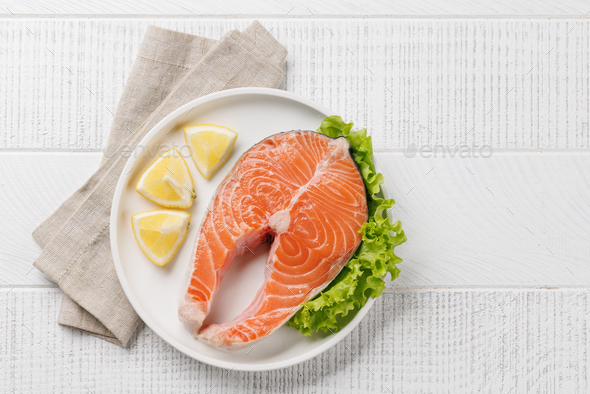 Fresh salmon fish steak, ready to cook Stock Photo by karandaev | PhotoDune