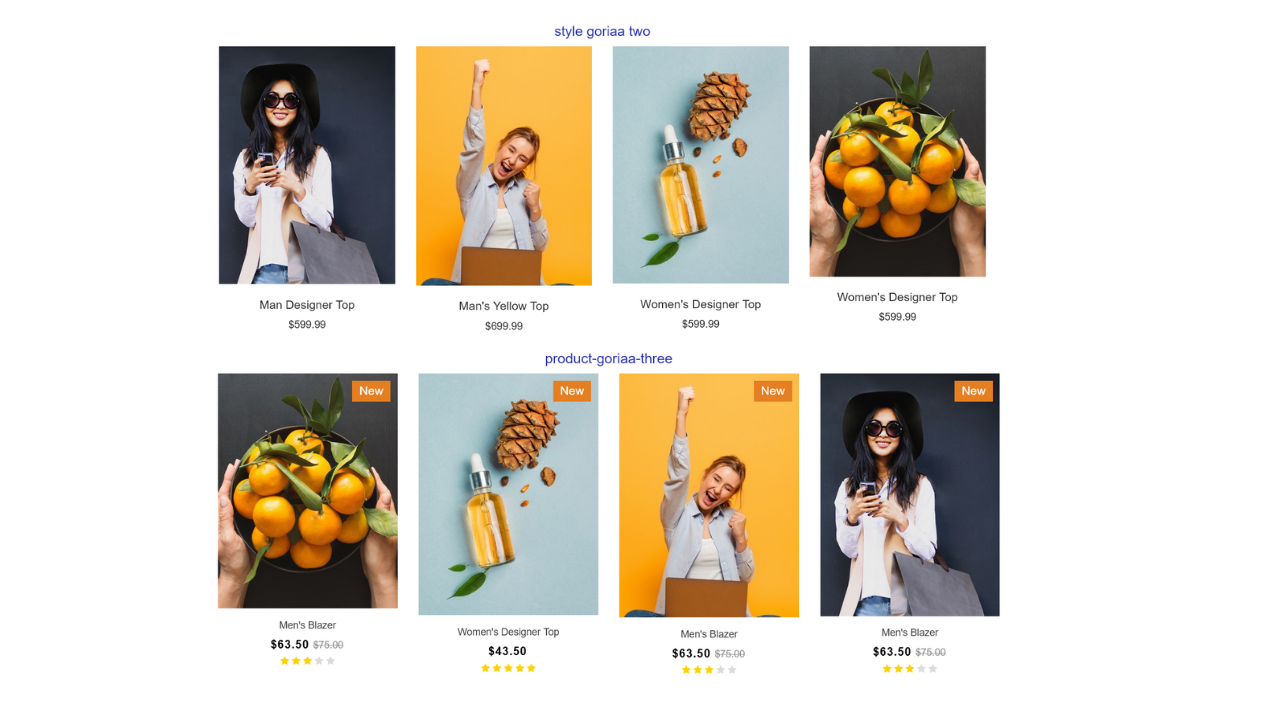Goriaa | Ecommerce Grid Product Showcase by Meteros | CodeCanyon