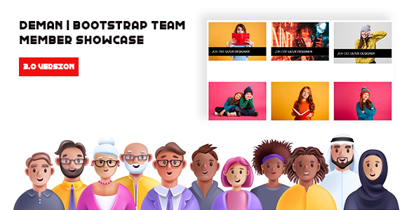 Deman | Bootstrap Team Member Showcase by Meteros | CodeCanyon