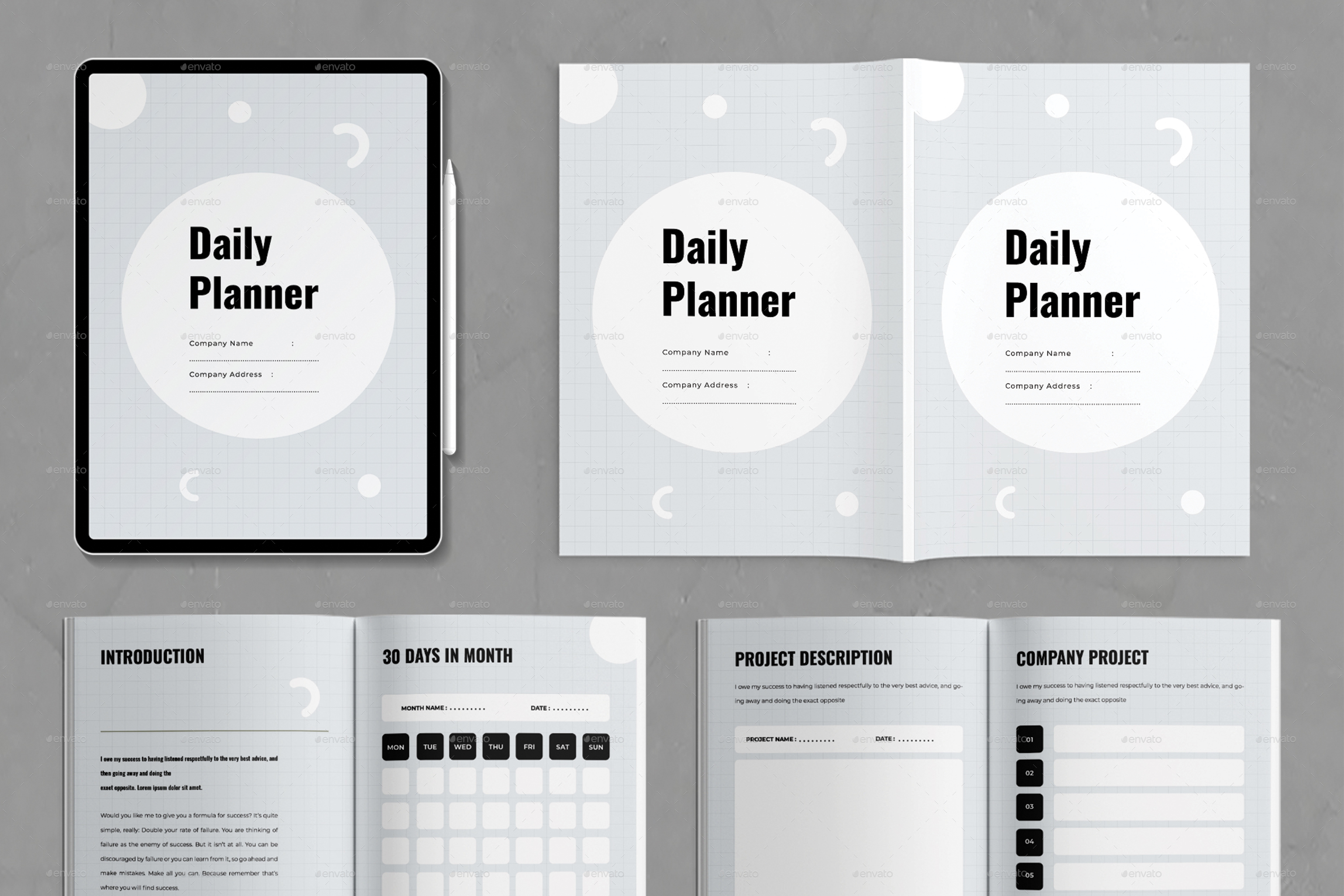 Daily Project Planner, Print Templates | GraphicRiver