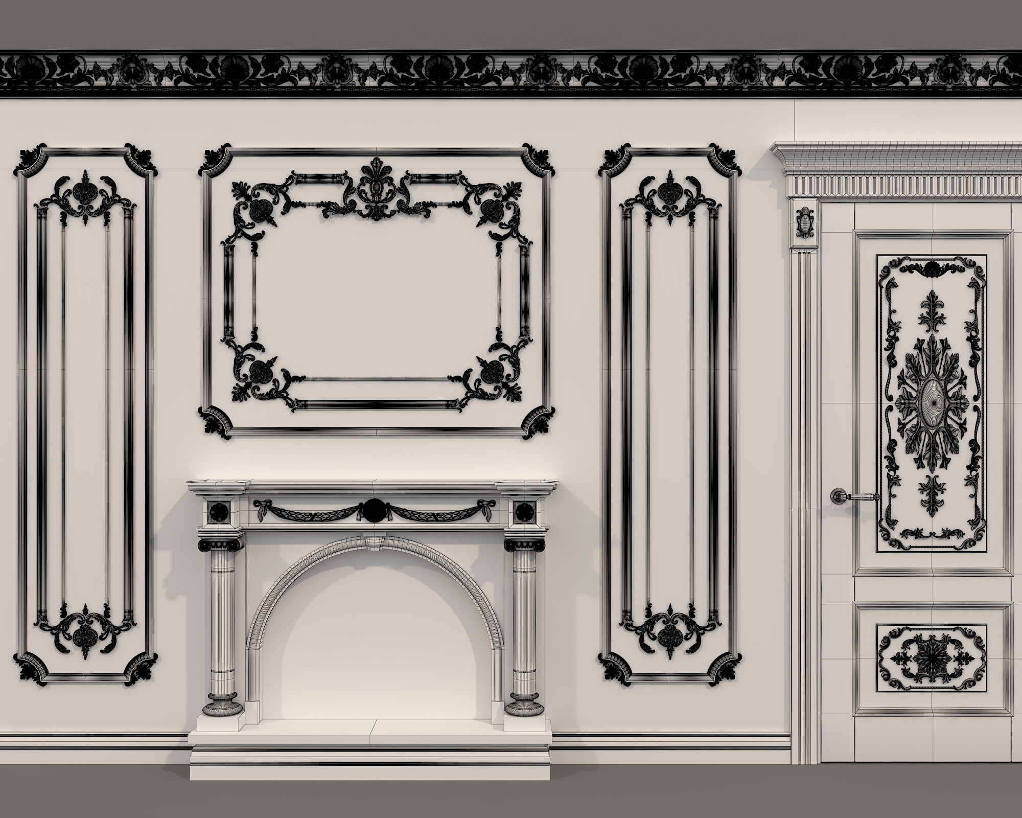 Wall Molding in Classic French style 35 by nhattuankts | 3DOcean