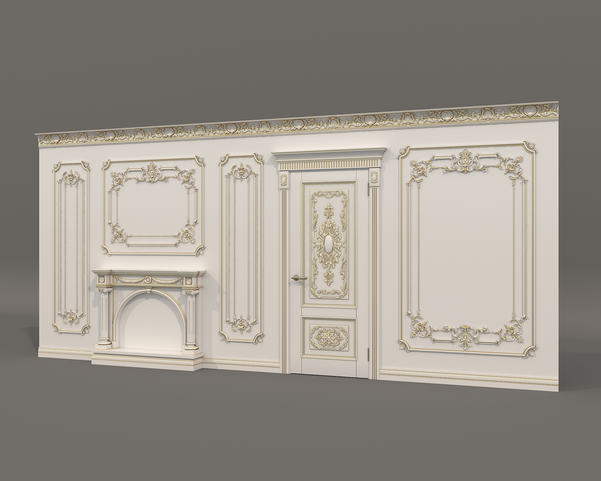 Wall Molding in Classic French style 35 by nhattuankts | 3DOcean
