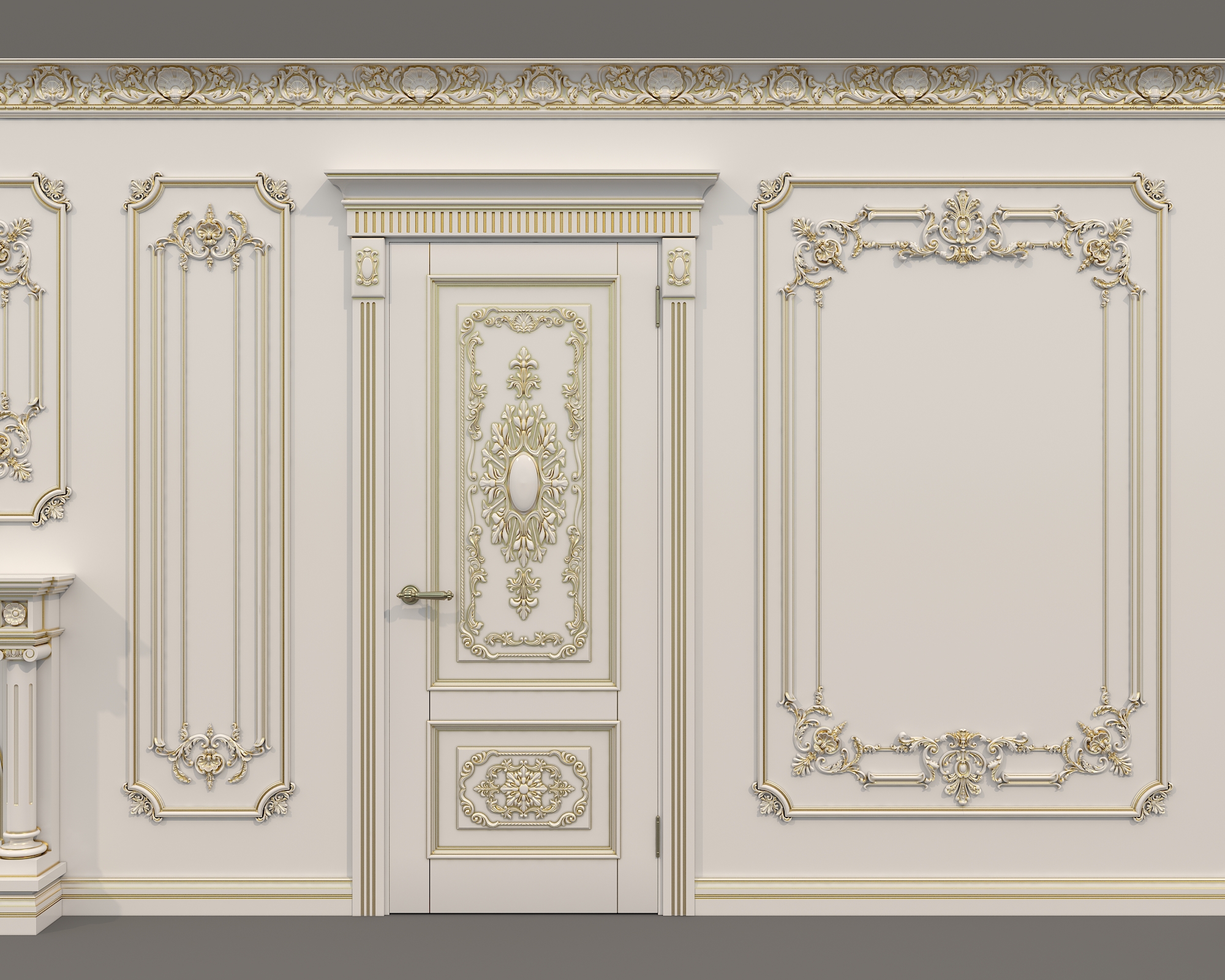 Wall Molding in Classic French style 35 by nhattuankts | 3DOcean