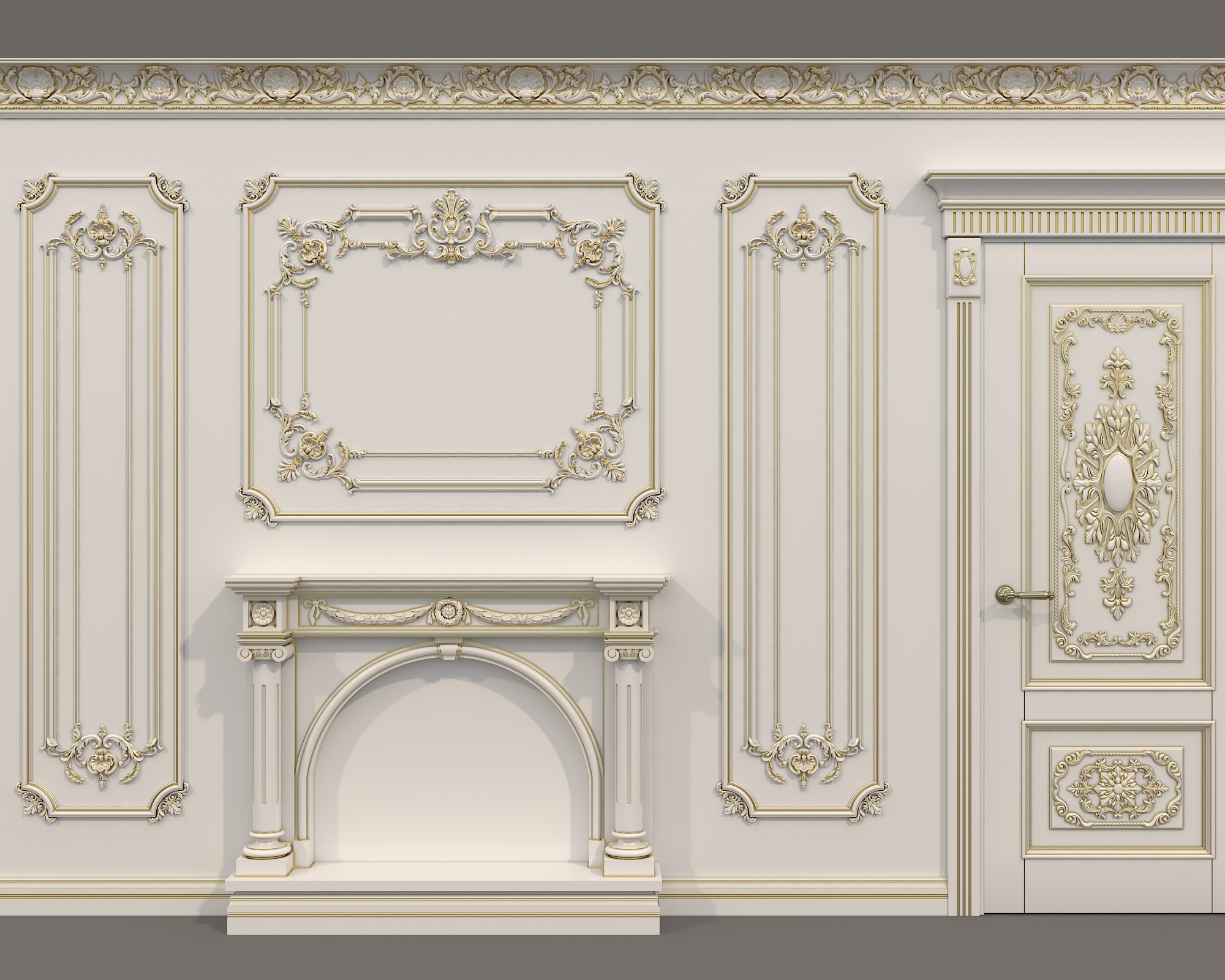 Wall Molding in Classic French style 35 by nhattuankts | 3DOcean