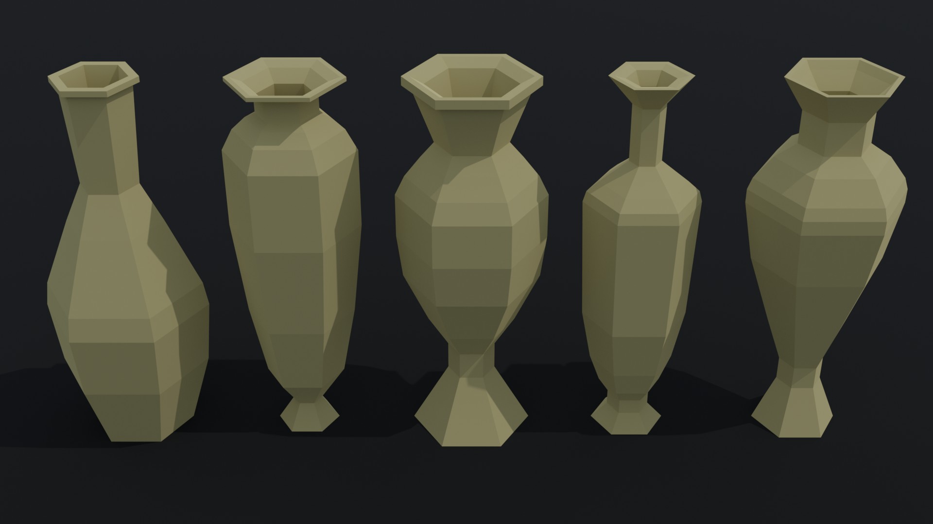 Cartoon simple vases Polygonal Style by Tykryk | 3DOcean