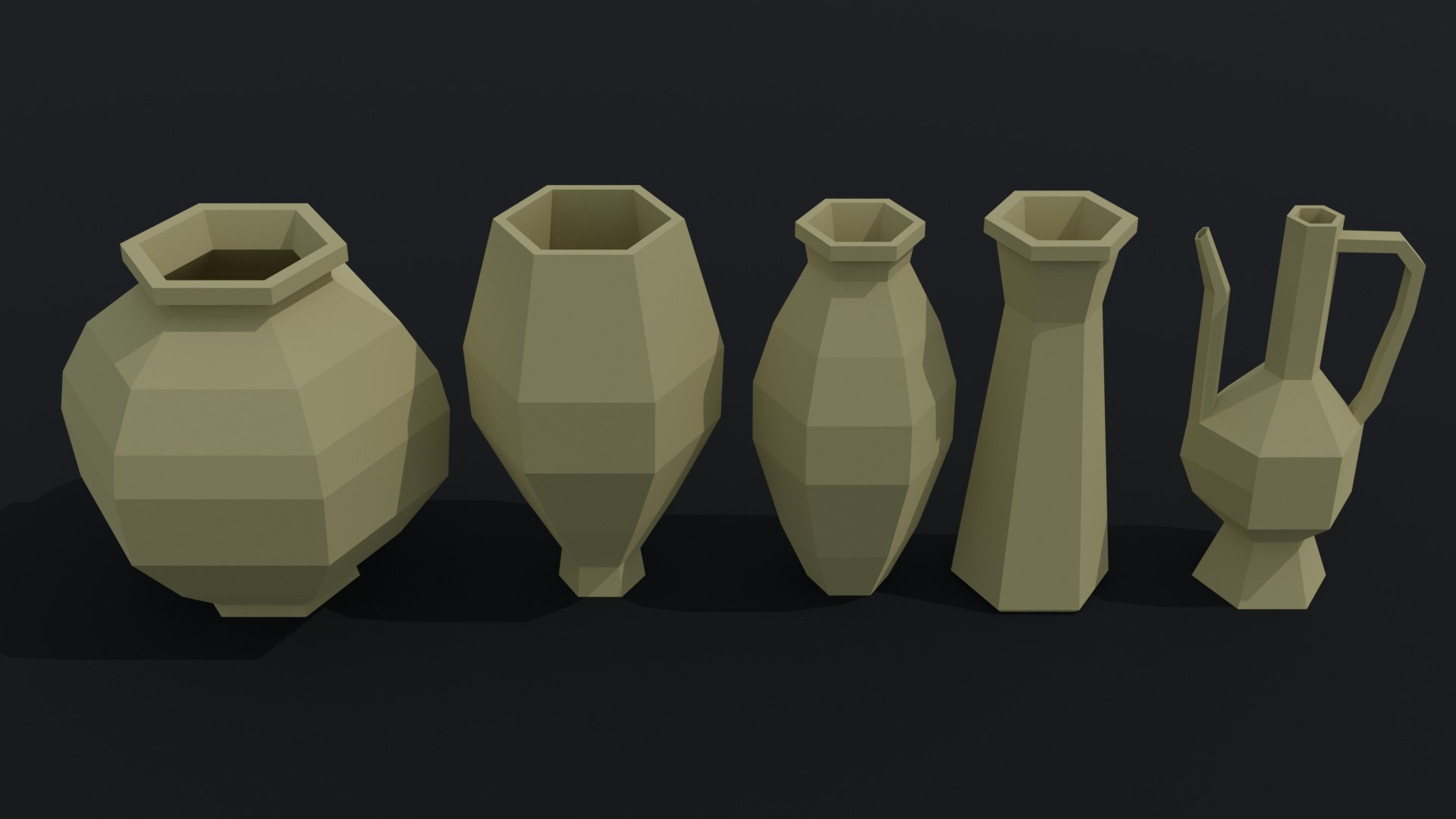 Cartoon simple vases Polygonal Style by Tykryk | 3DOcean