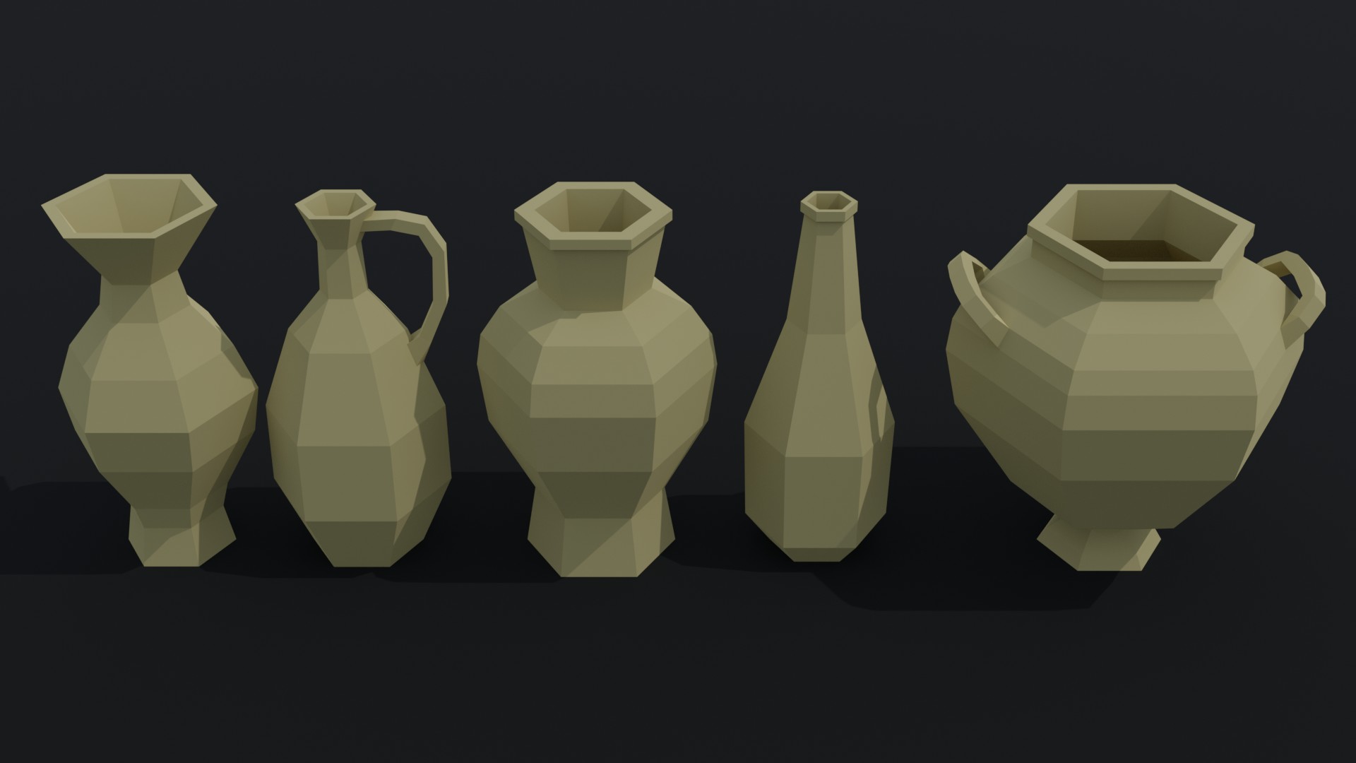 Cartoon simple vases Polygonal Style by Tykryk | 3DOcean