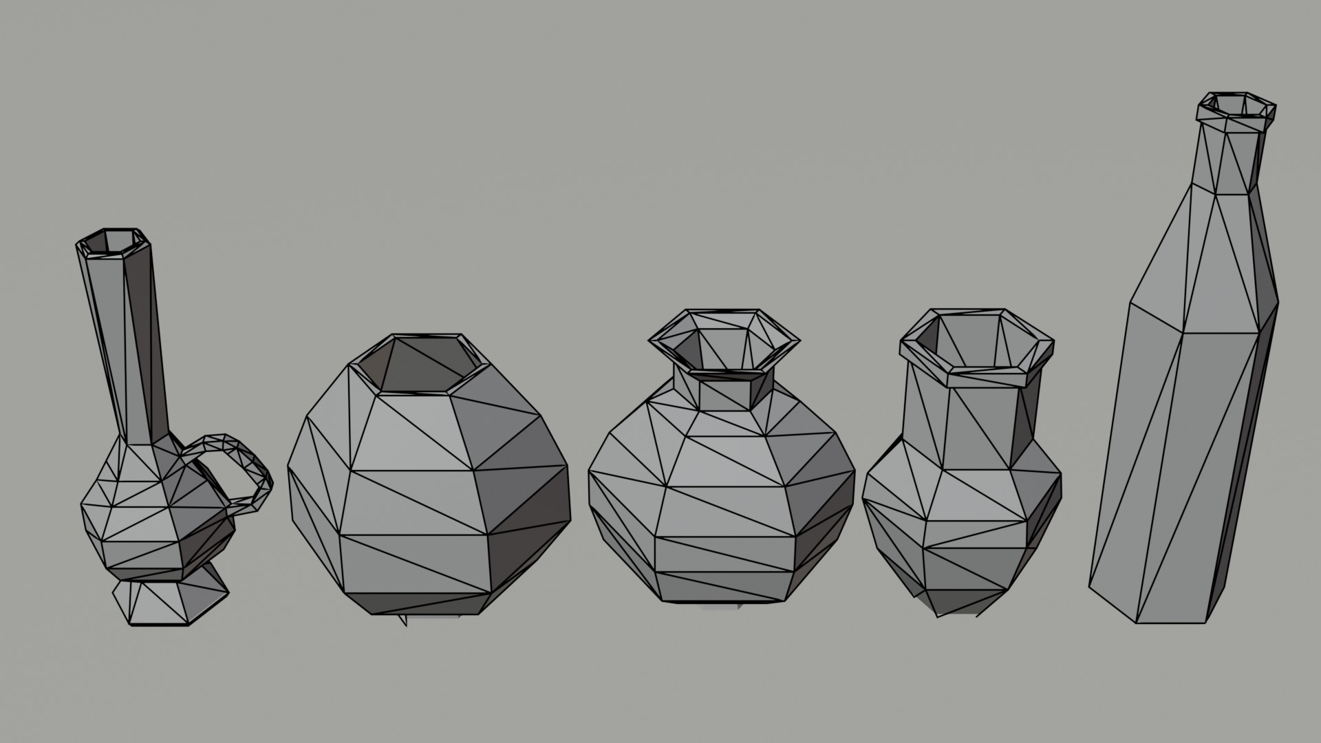 Cartoon simple vases Polygonal Style by Tykryk | 3DOcean