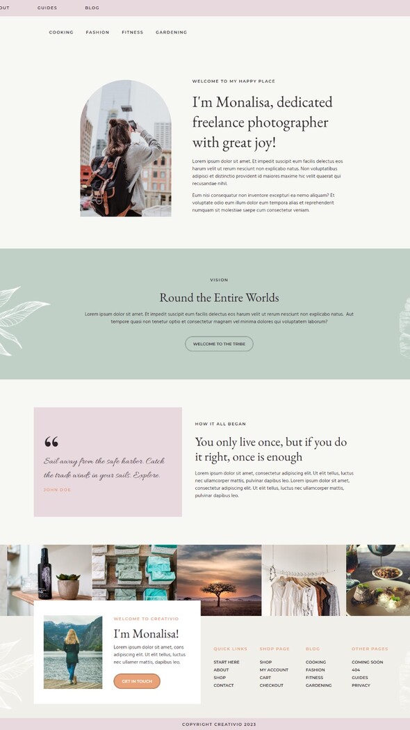 Creativio - Blogger & Entrepreneurs Elementor Template Kit by magneticwp