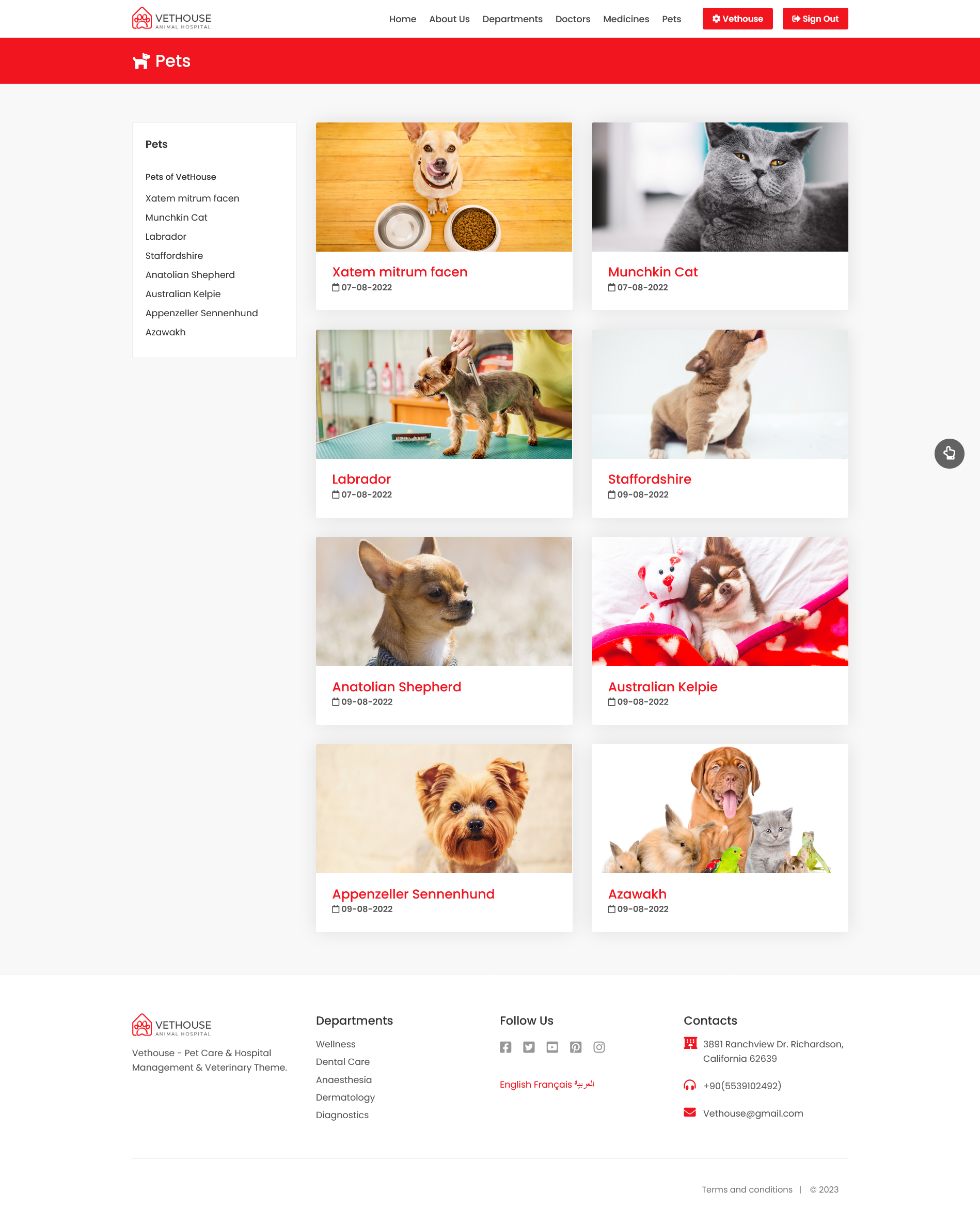 Vethouse - Pet Care & Pet Clinic & Hospital Script Theme by Meteros