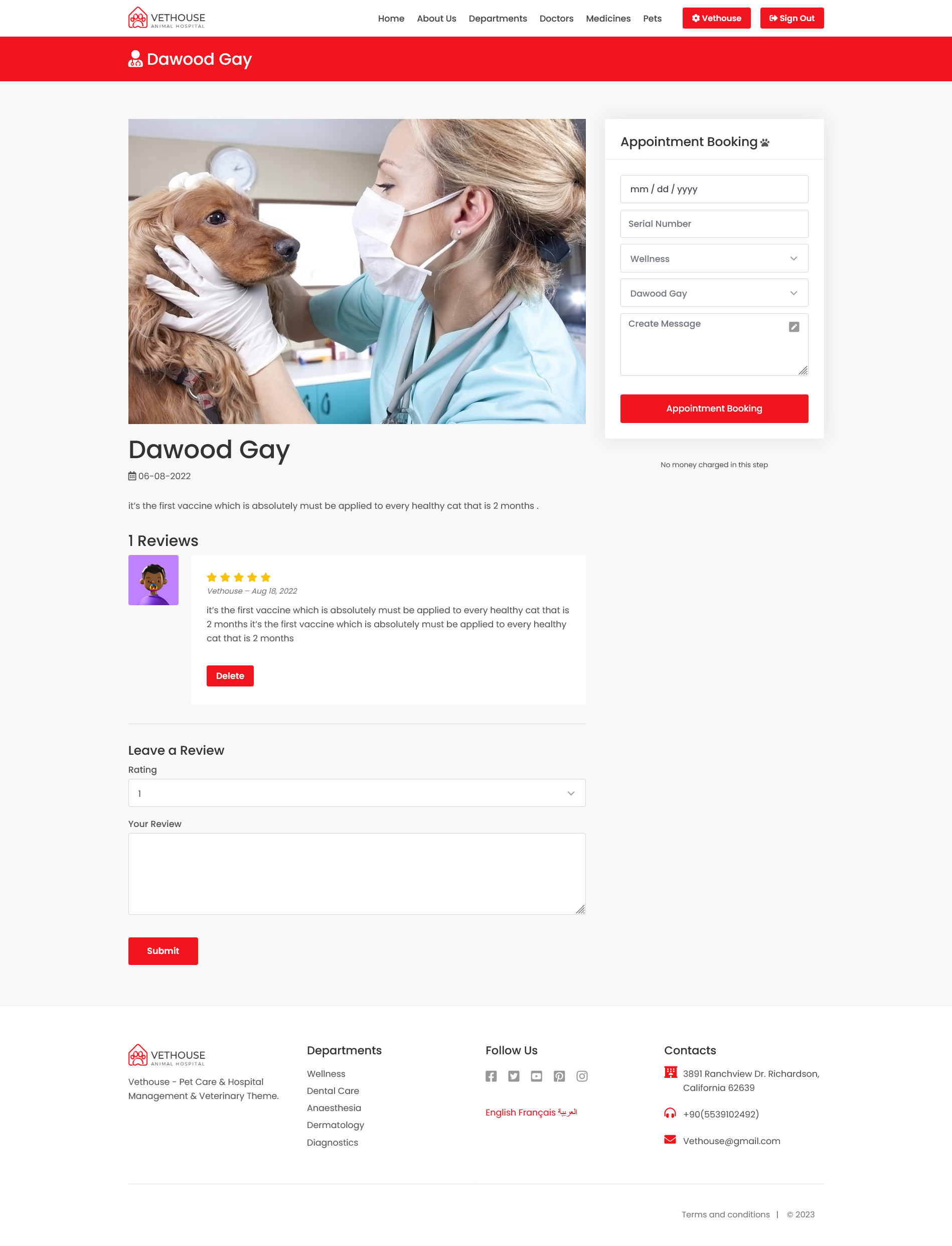 Vethouse - Pet Care & Pet Clinic & Hospital Script Theme by Meteros