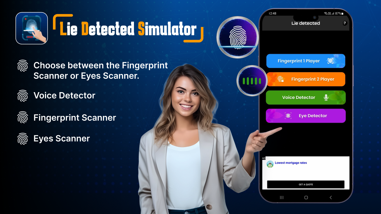 Lie Detector Simulator - Truth or Lie Detector - Fingerprint Scanner ...