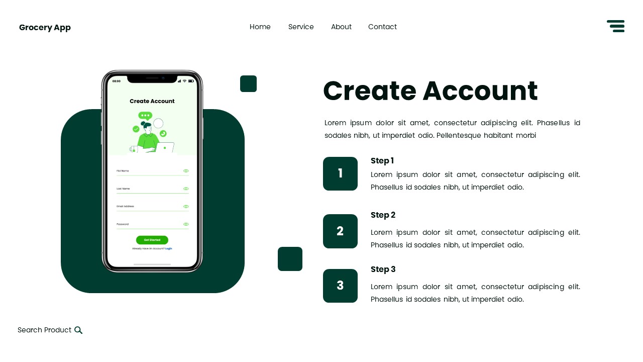 Grocery App - Mobile App Google Slide Templates, Presentation Templates