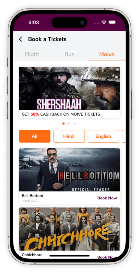 Online Recharge Ticket Booking & Bill Payment App Template in React ...