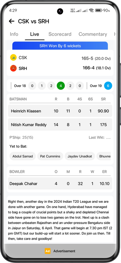CricketBuzz - Live Cricket Score, Live Line Commentary, IPL Scores, Live ball by ball by nextzen