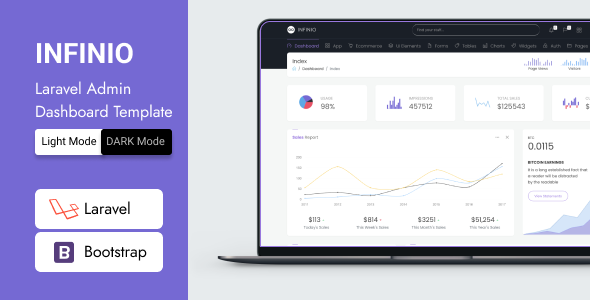 InfiniO - Laravel + Bootstrap Admin Dashboard Template by thememakker