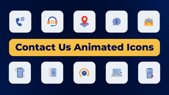 Contact Us Animated Icons, After Effects Project Files | VideoHive