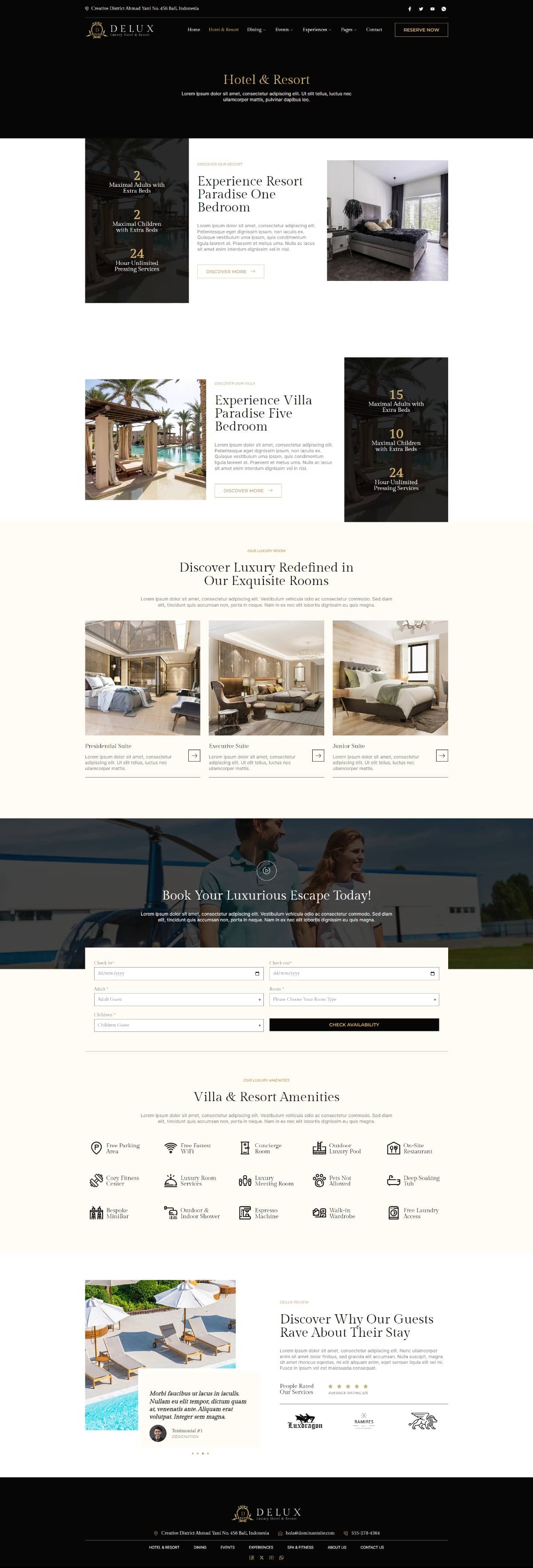 Delux - Luxury Hotel & Resort Elementor Template Kit by Dex-Theme ...