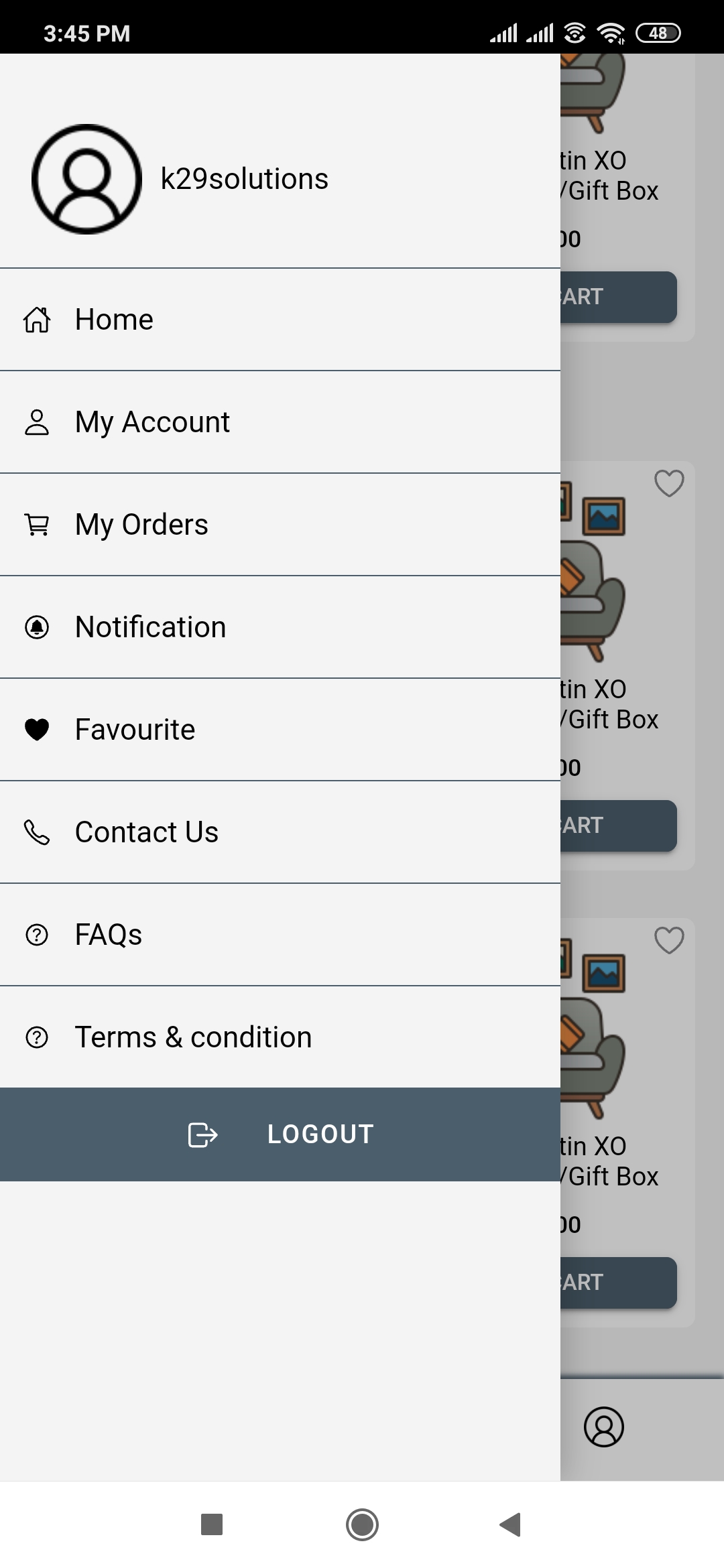 Ionic Furniture App UI Template (Ecommerce app UI) by k29solutions