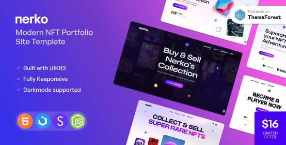 Nerko - NFT Portfolio Onepage Template by unistudioco | ThemeForest