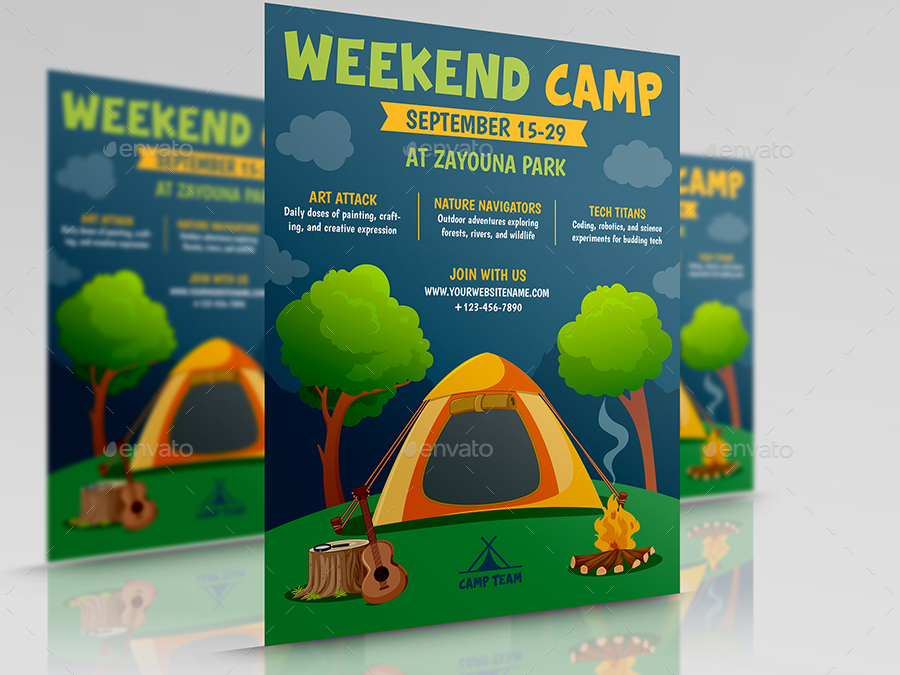 Camp Flyer Template, Print Templates | GraphicRiver