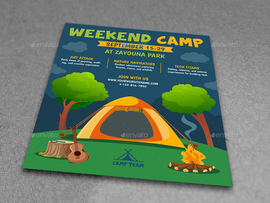 Camp Flyer Template, Print Templates | GraphicRiver