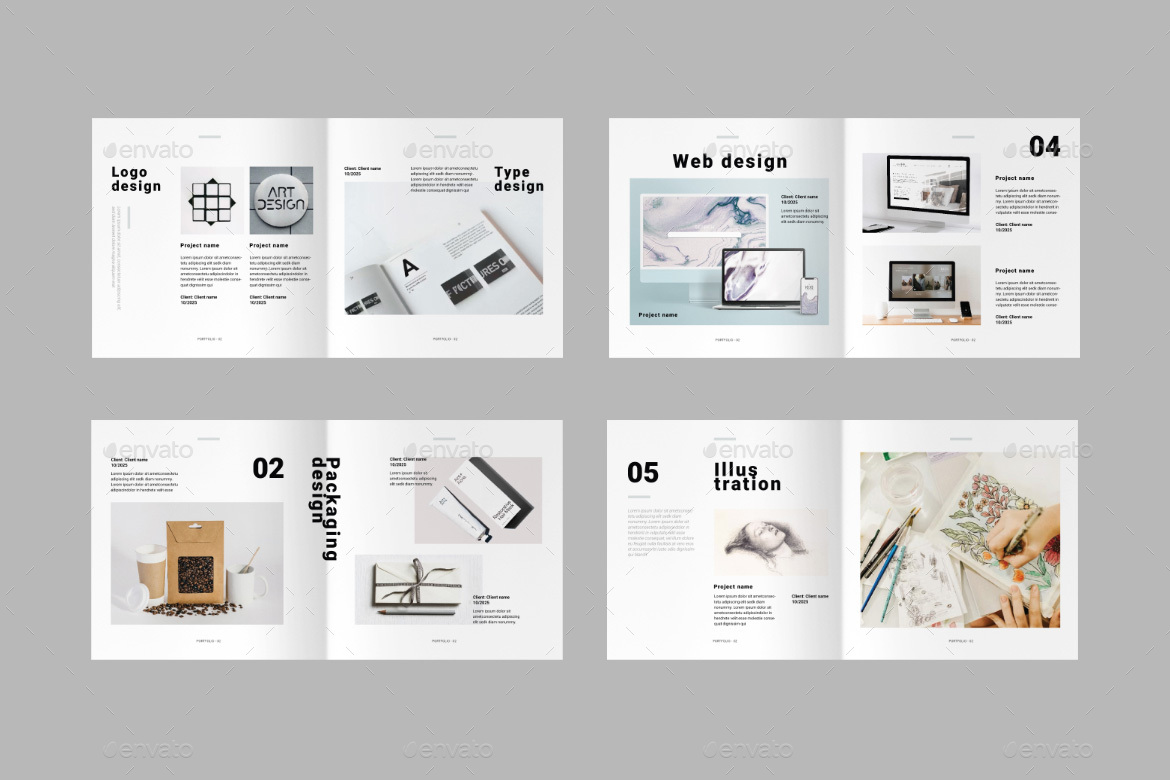 Square Personal Portfolio Brochure, Print Templates | GraphicRiver