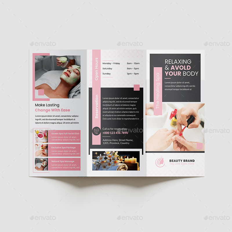 Spa Trifold Brochure, Print Templates | GraphicRiver