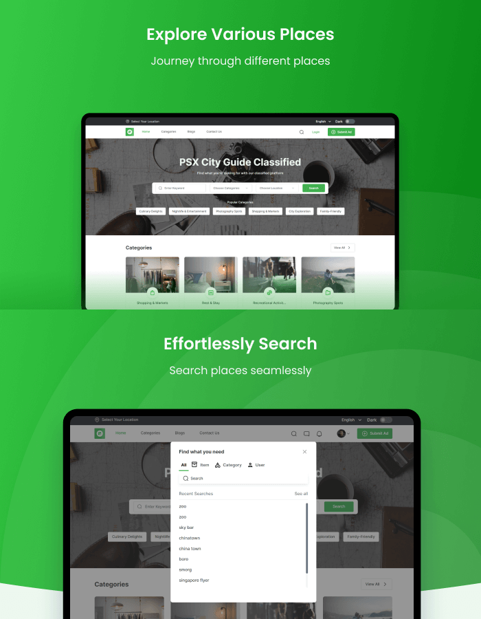 City Guide : Complete Directory Listing Platform (Frontend, Mobile App ...