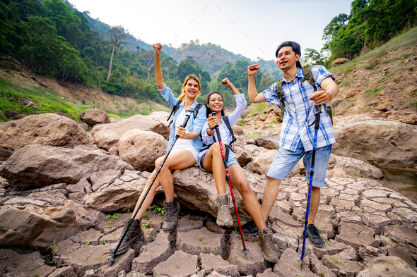 Hiking outdoor activities with friends Stock Photo by FoToArtist_1